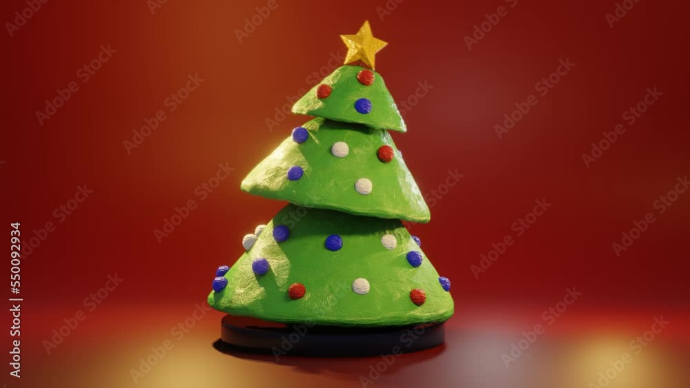 3d Christmas tree animation dancing and becoming ice. Christmas tree ...