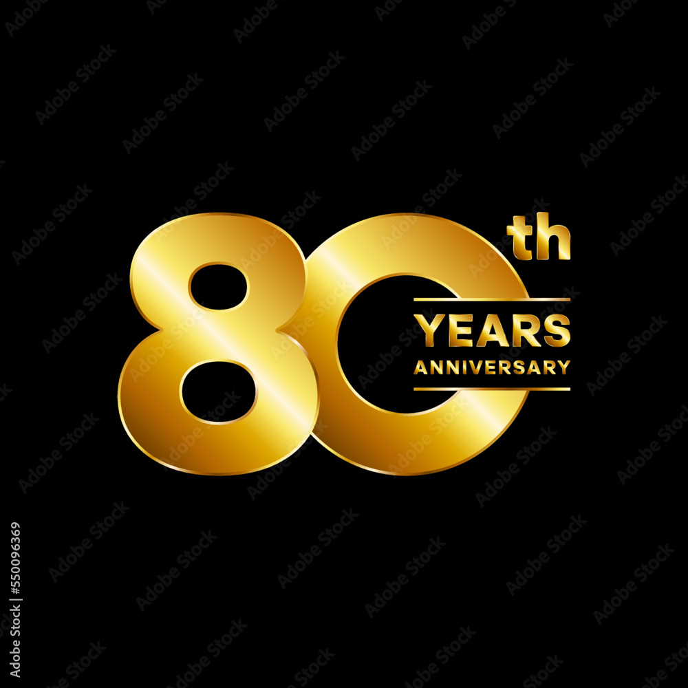 80th Anniversary. Anniversary Celebration Logo design, Logo Vector ...
