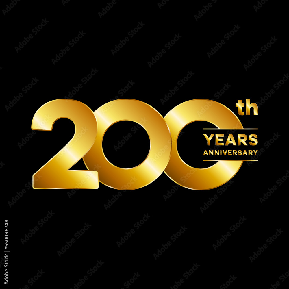 200th Anniversary. Anniversary Celebration Logo design, Logo Vector ...