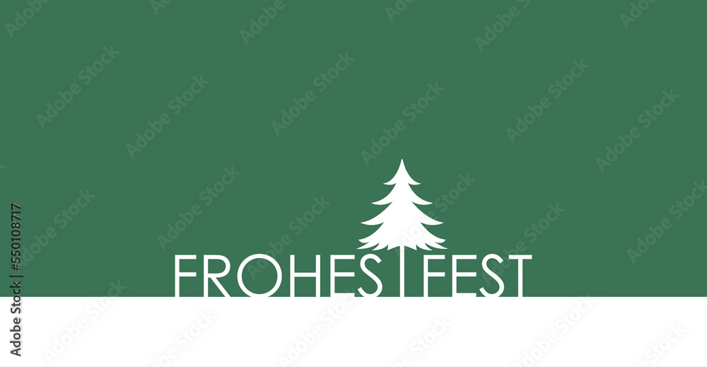 Happy Holiday, german lettering, headline in snow landscape with ...