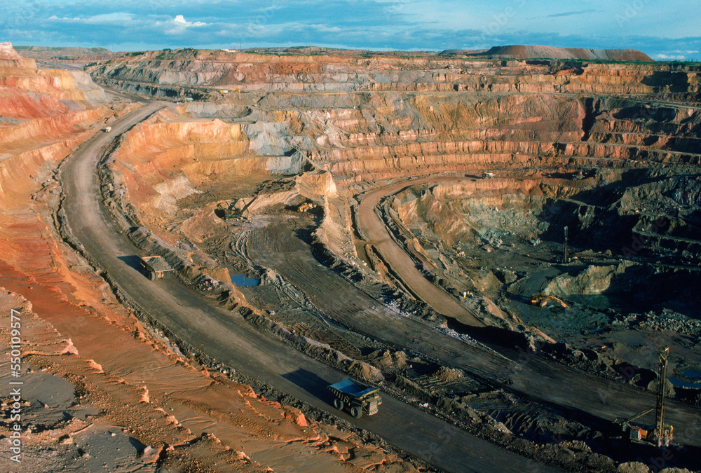 Pit copper mine near Lumumbashi in Shaba region of southern Congo ...