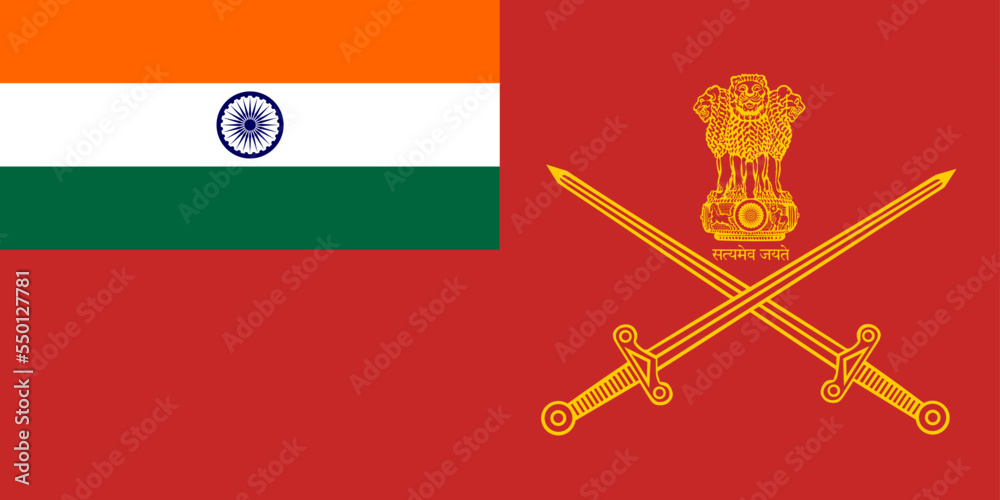 India army flag military vector illustration isolated. Proud symbol ...