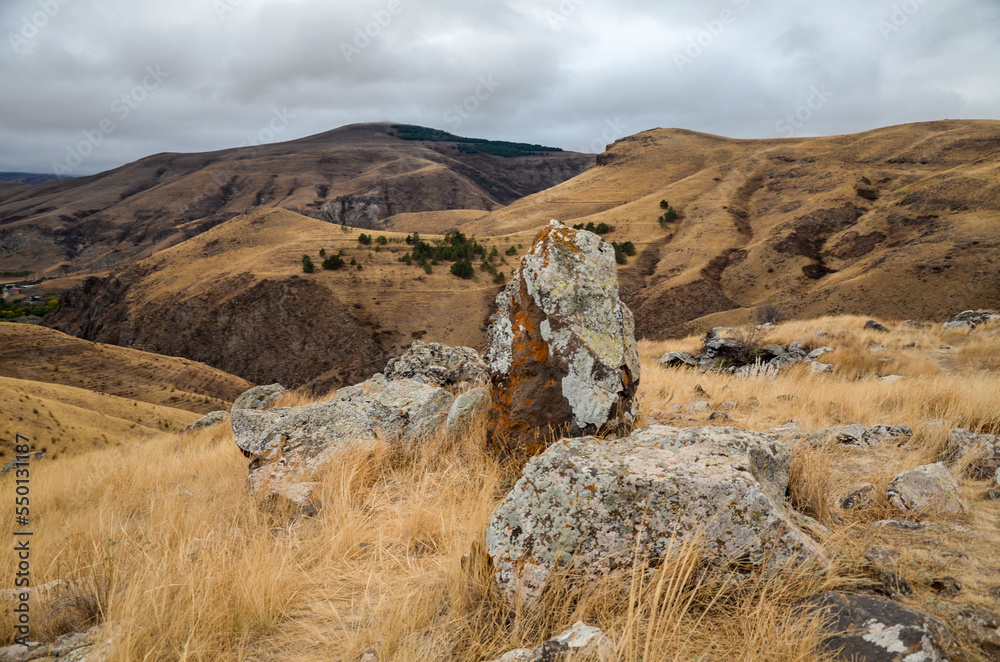 Stones of Armenian stonehenge Zorats Karer or Carahunge is a huge ...
