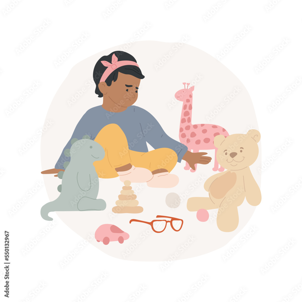 Child losing glasses isolated cartoon vector illustration. Forgotten ...