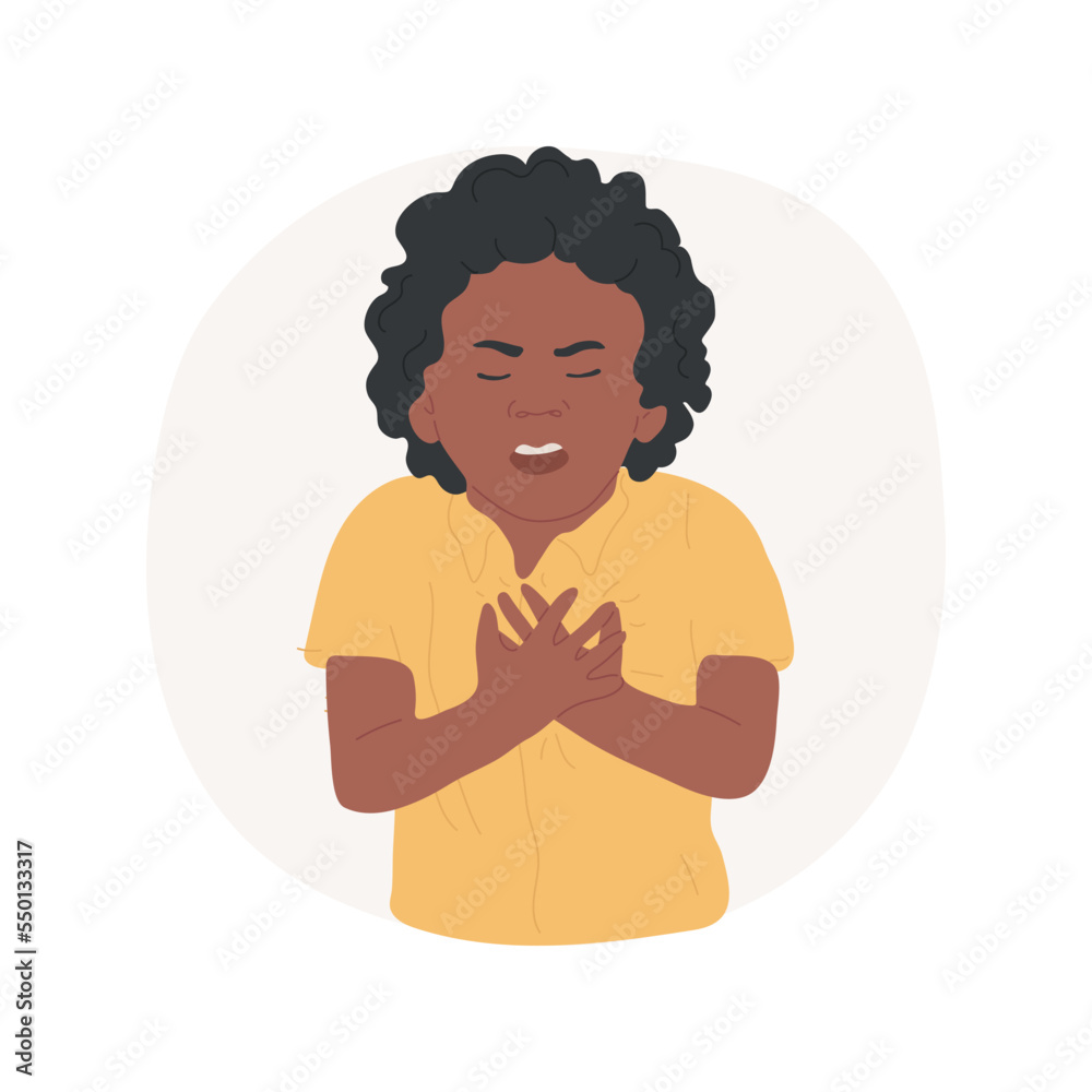 Shortness of breath isolated cartoon vector illustration. Asthma ...