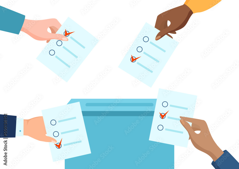 Different nation people character vote, people character hand together ...