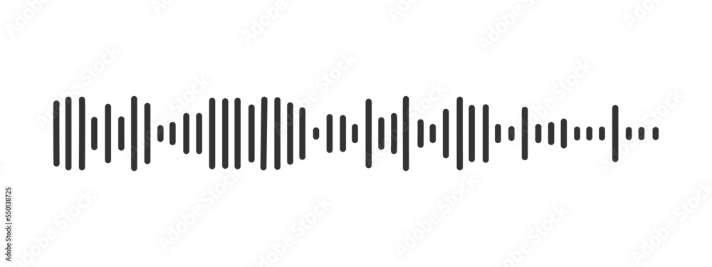 Sound wave icon. Pulse pictogram. Radio signal sign. Voice message ...