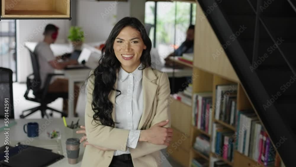 Head shot portrait happy smiling motivated trams woman worker executive ...