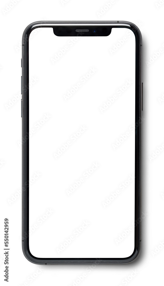 modern / contemporary black smartphone isolated over a transparent ...