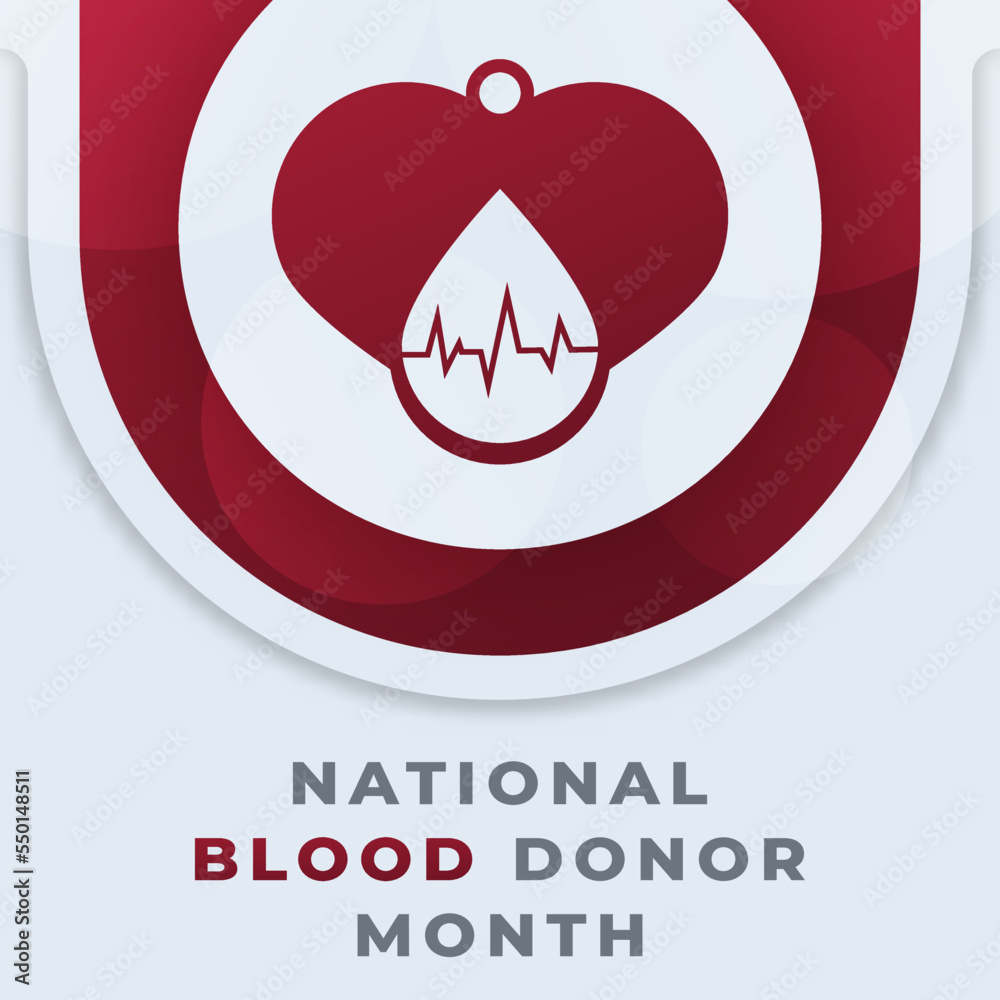 Happy National Blood Donor Month January Celebration Vector Design ...