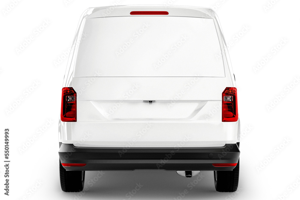 back view of mini van isolated on empty background for mockup Stock ...