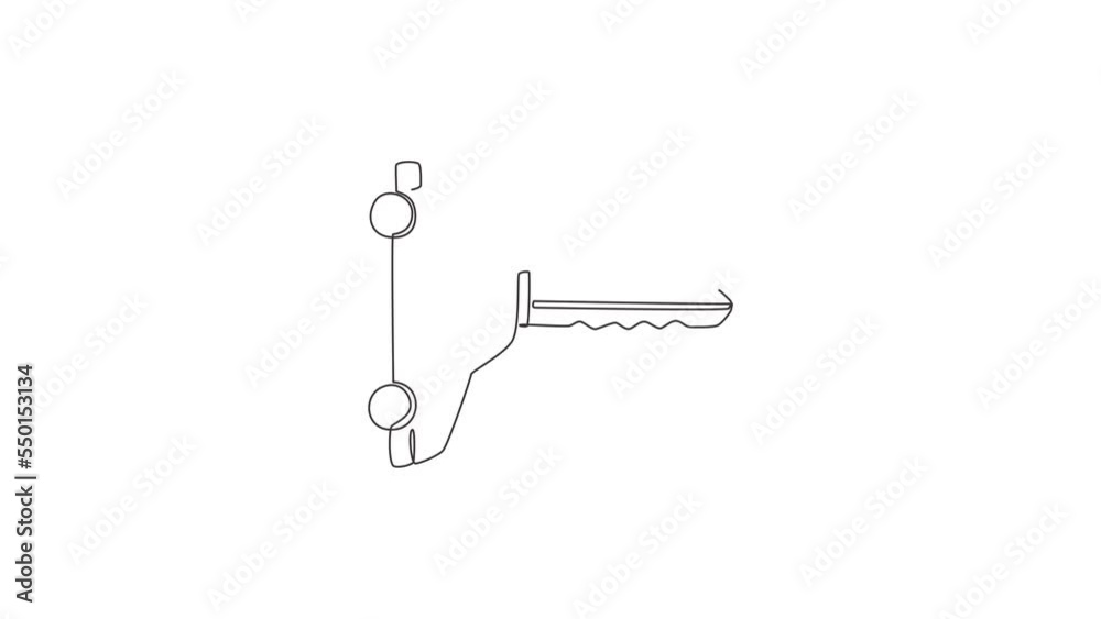 Animated self drawing of continuous line draw car key with car shape ...