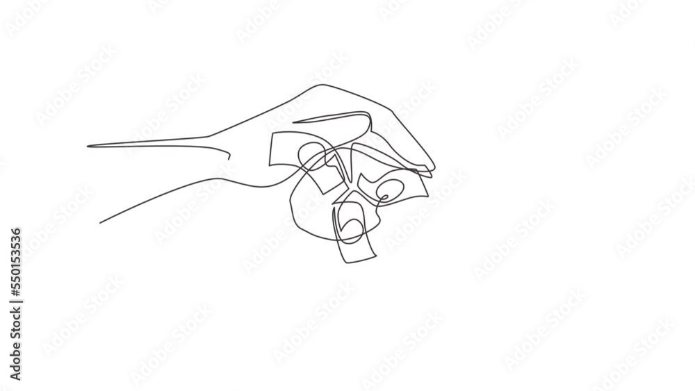 Self drawing animation of single line draw money tree growing up and ...