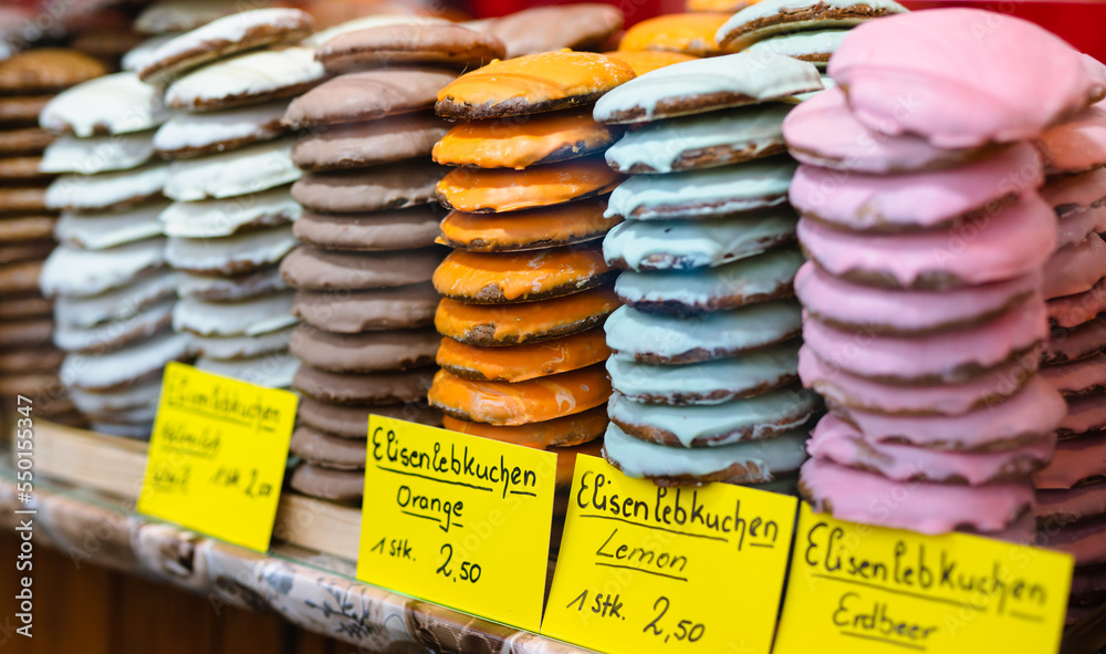 Colorful Nürnberger Elisenlebkuchen in assorted flavors, original ...