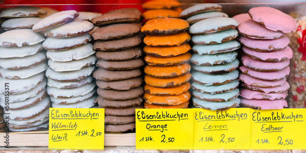 Colorful Nürnberger Elisenlebkuchen in assorted flavors, original ...