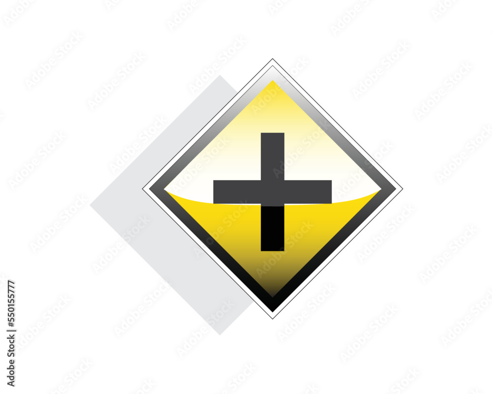 vector symbol for a yellow intersection, this sign serves to warn road ...