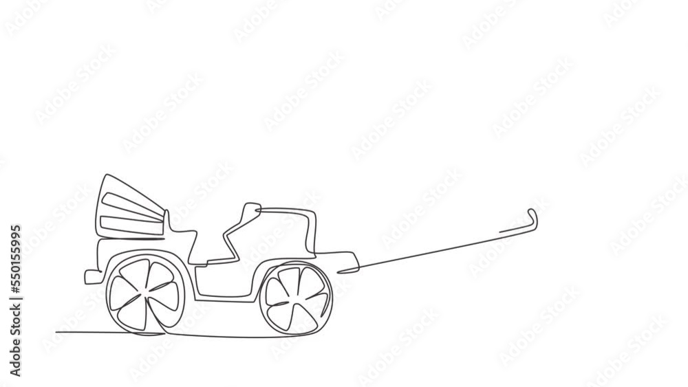 Vidéo Stock Self drawing animation of single line draw vintage ...