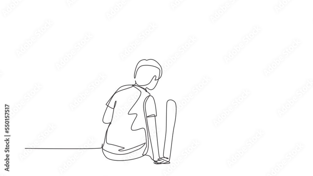 Animated self drawing of continuous line draw back view people in love ...