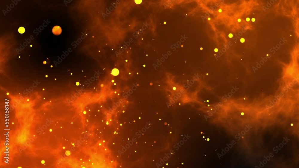 4k animation of an abstract background with floating particles inside ...