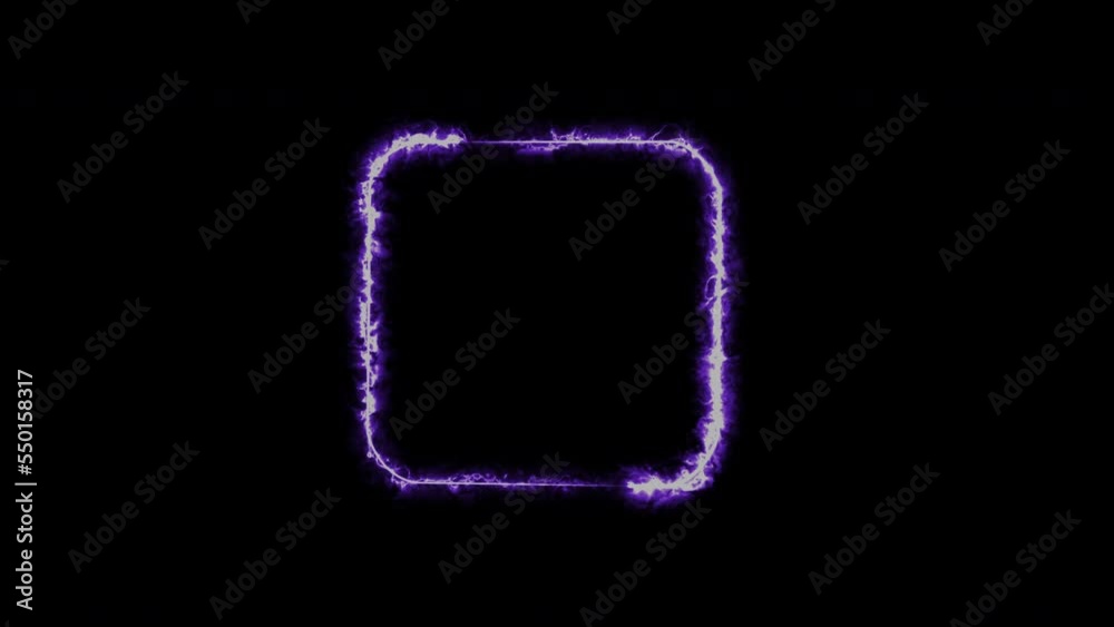 Seamless abstract burning of neon glowing ultraviolet lines. Looping ...