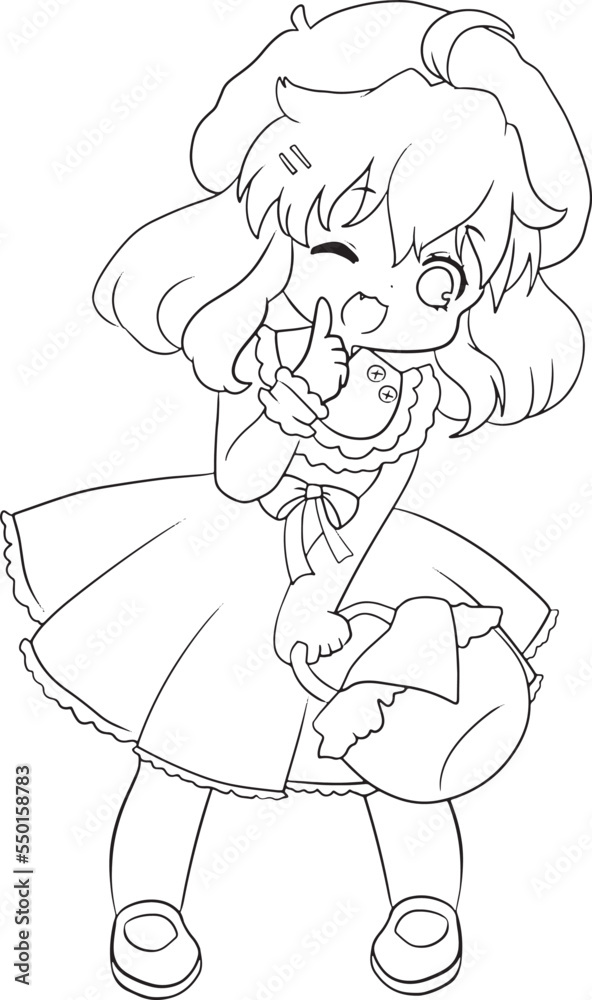 cartoon doodle kawaii anime coloring page cute illustration clipart ...