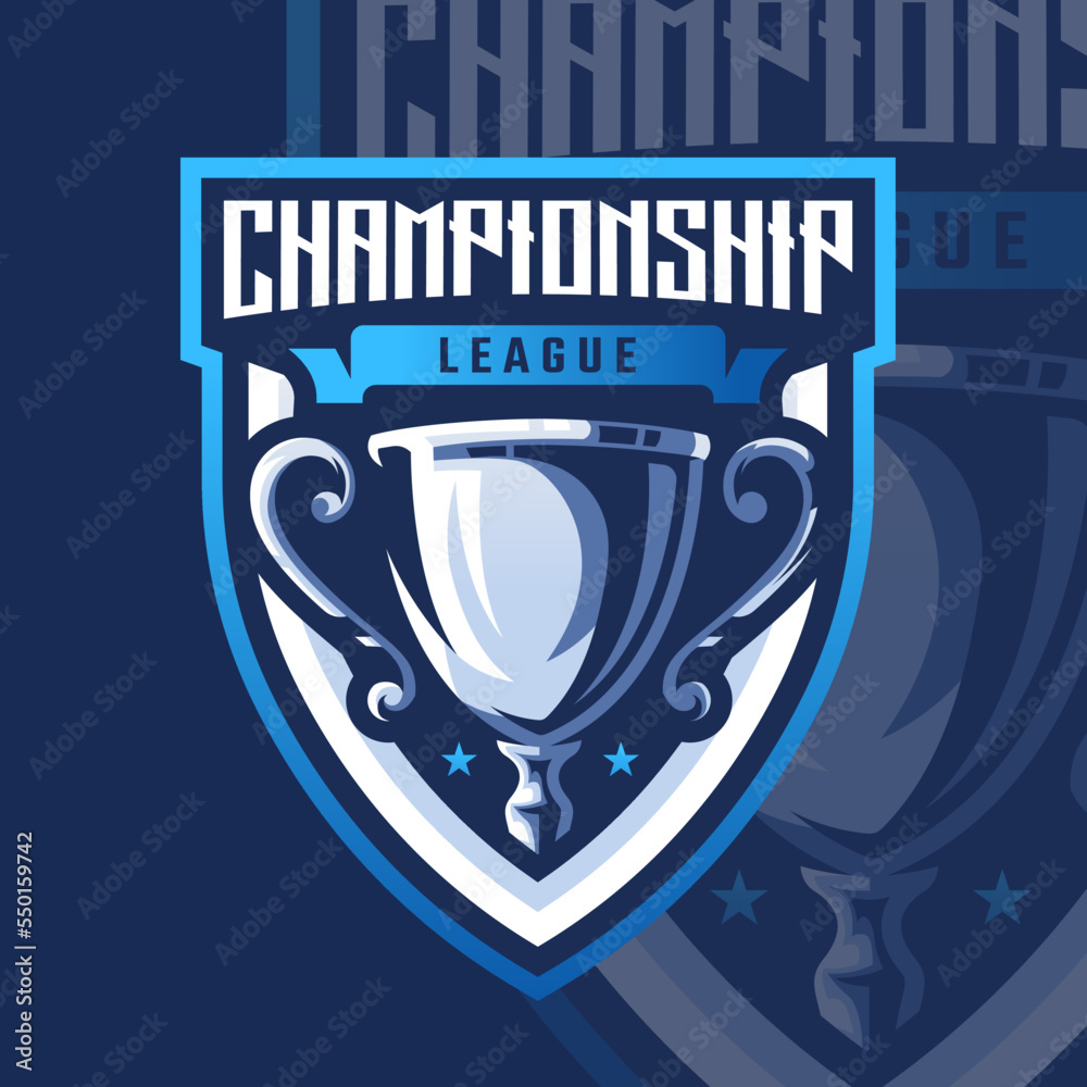 Esports logo Champion trophy mascot for your elite team Stock Vector ...
