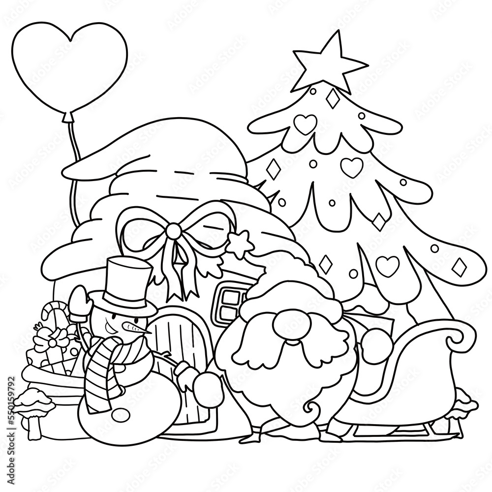 Merry Christmas ,Christmas Santa Claus isolated coloring page for kids ...