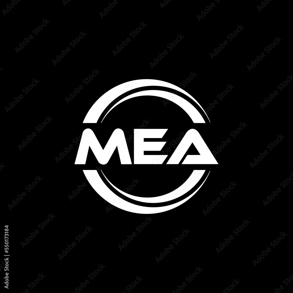 MEA letter logo design with black background in illustrator, vector ...