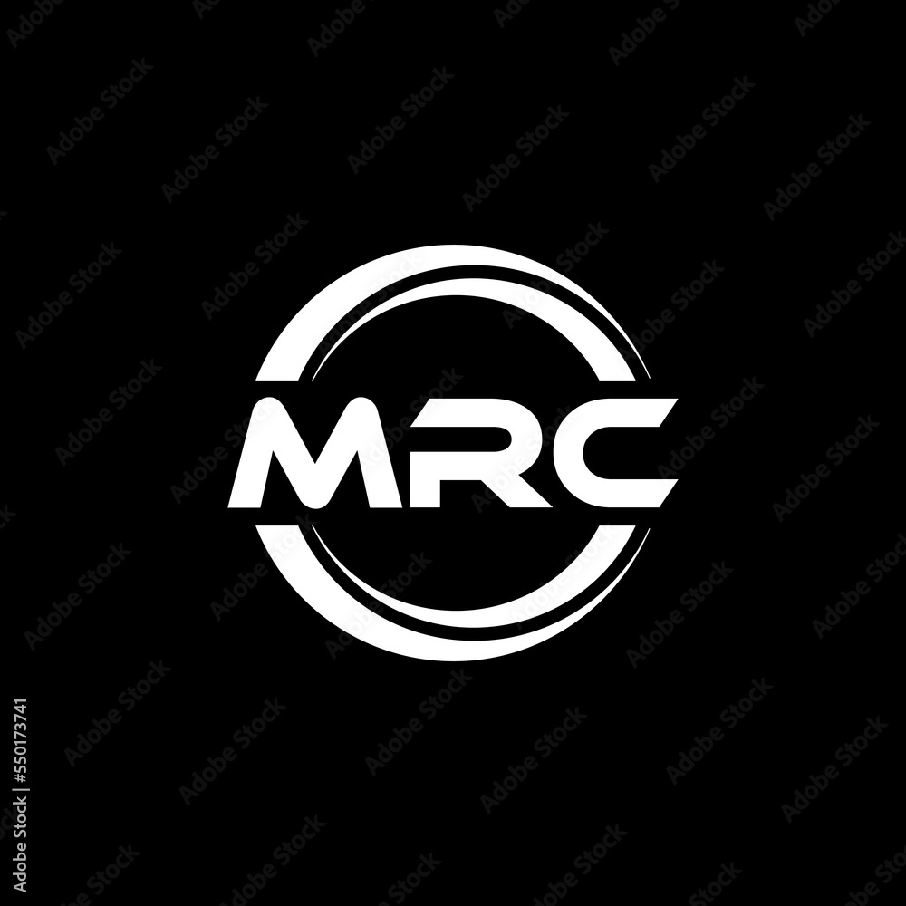 MRC letter logo design with black background in illustrator, vector ...