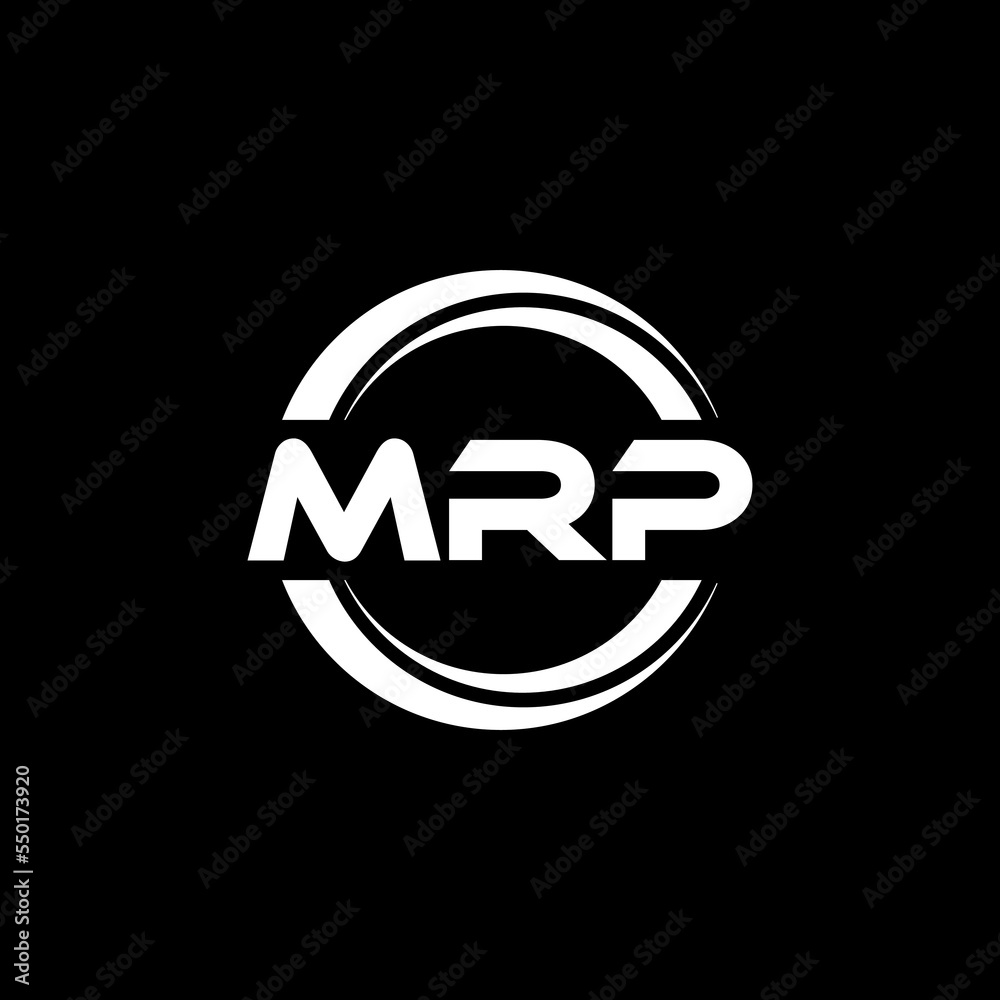MRP letter logo design with black background in illustrator, vector ...