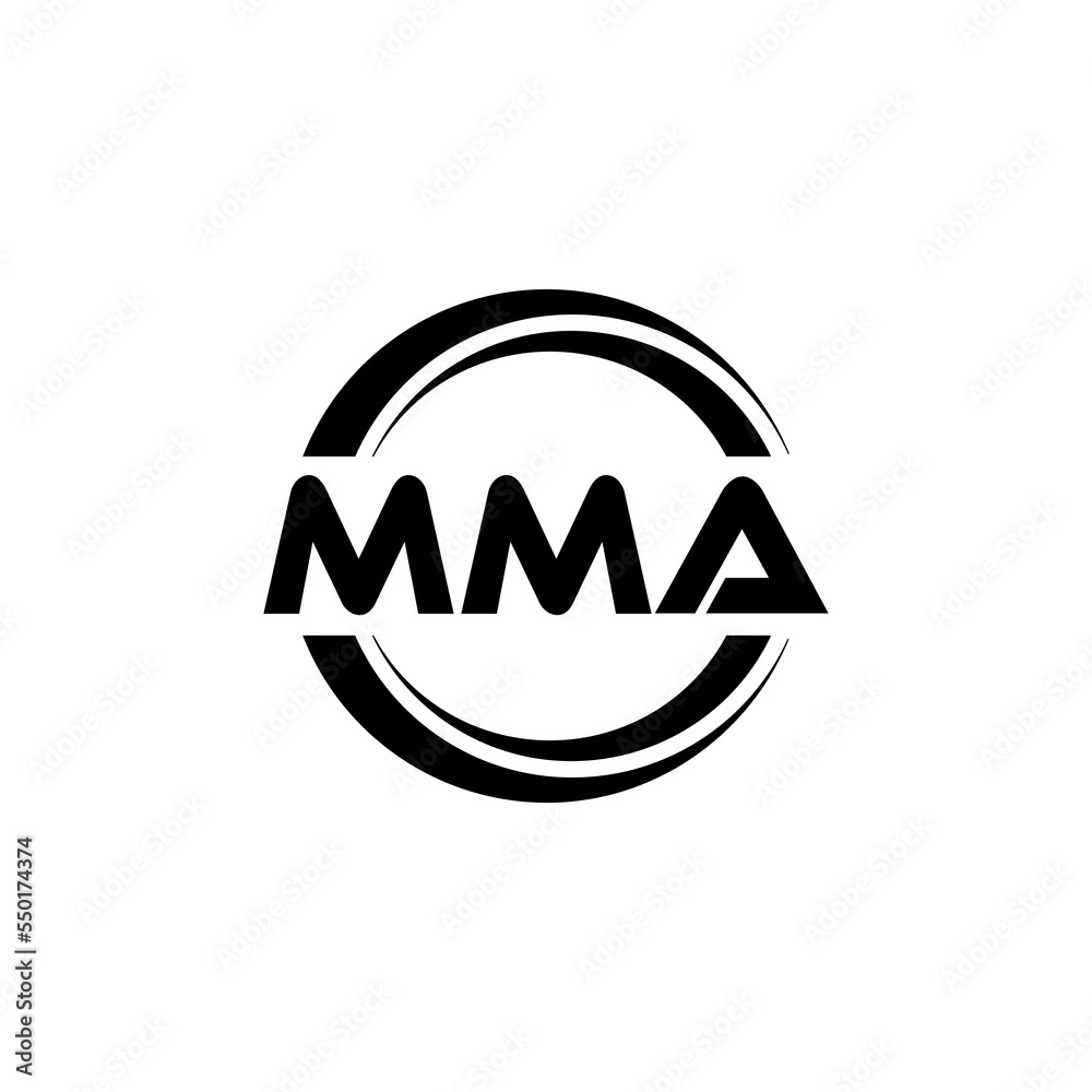 Vecteur Stock MMA letter logo design with white background in ...