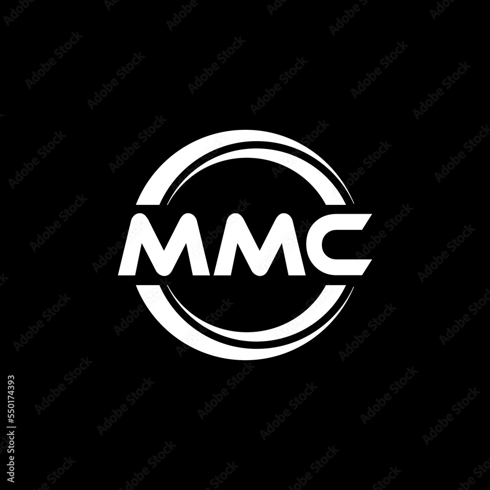 MMC letter logo design with black background in illustrator, vector ...