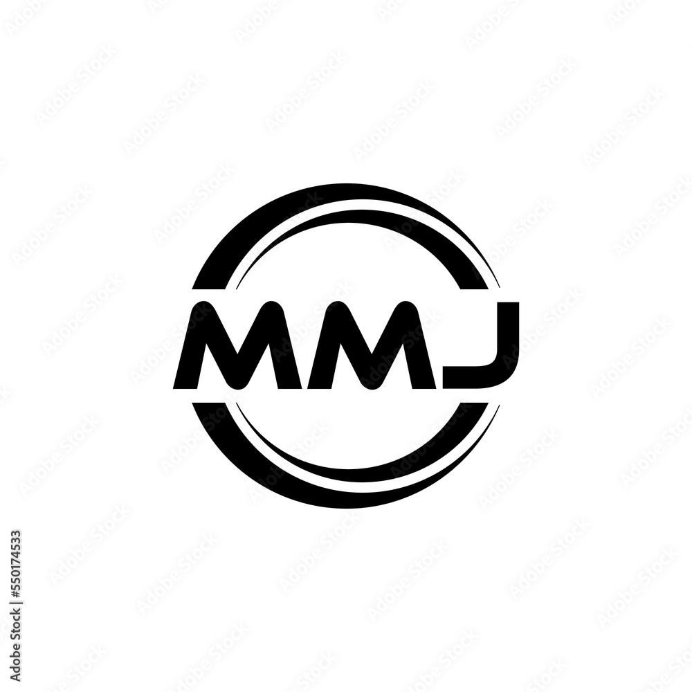 MMJ letter logo design with white background in illustrator, vector ...