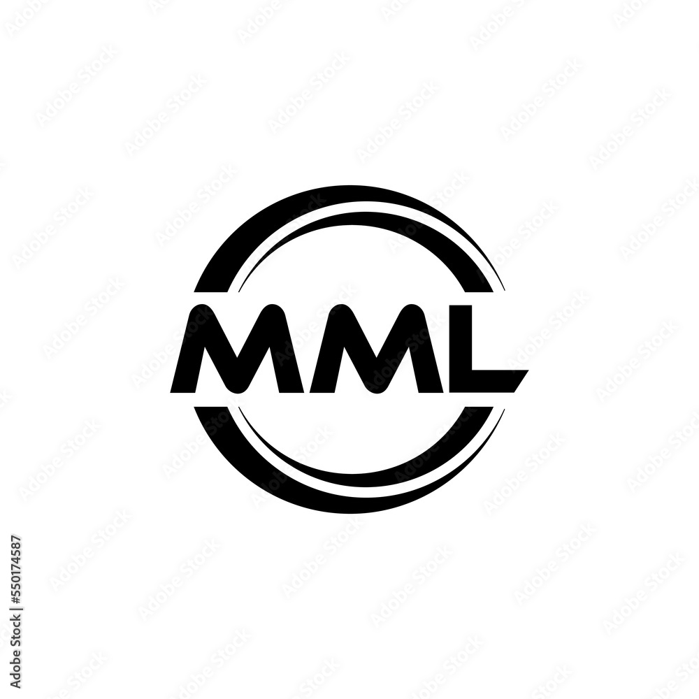 MML letter logo design with white background in illustrator, vector ...