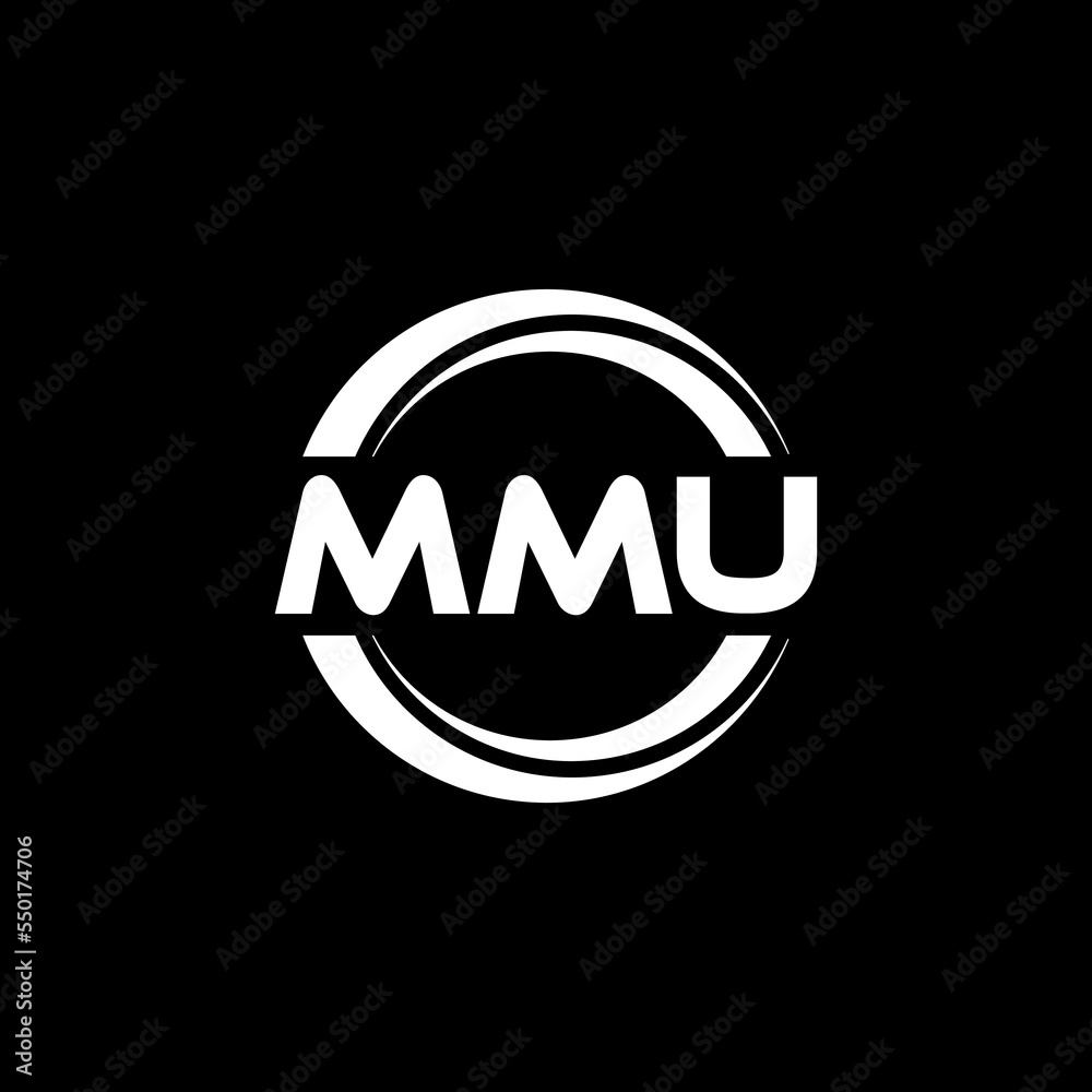 MMU letter logo design with black background in illustrator, vector ...