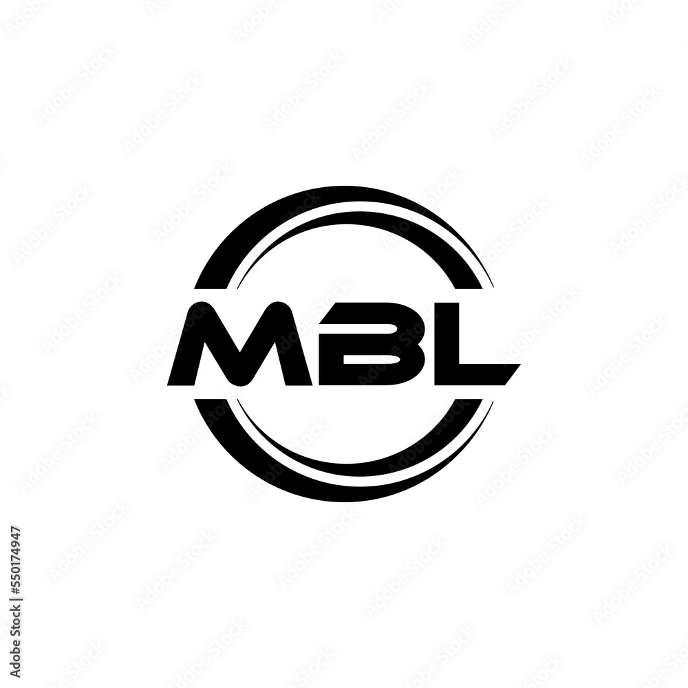MBL letter logo design with white background in illustrator, vector ...