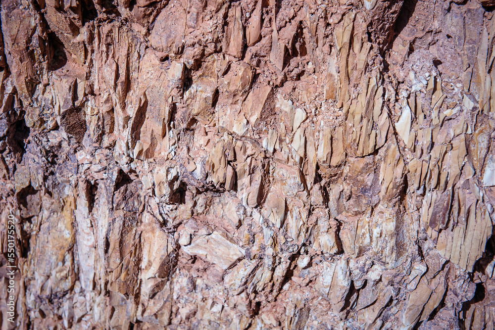 Red rock texture background for design. Details of mountain surface ...