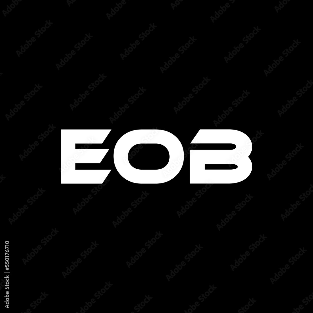 EOB letter logo design with black background in illustrator, vector ...