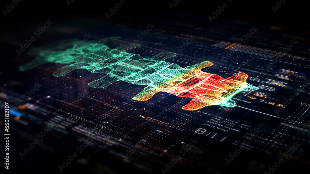 Futuristic biomedical concept of advance holographic scanning a patient ...