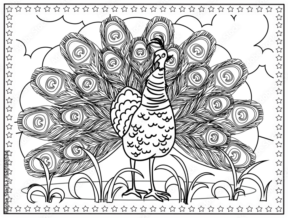 coloring page , design for relaxation.Easy coloring book for kids and ...