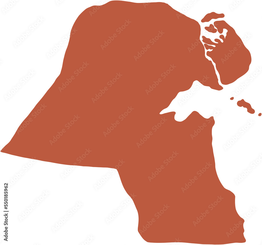 doodle freehand drawing of kuwait map. Stock Illustration | Adobe Stock