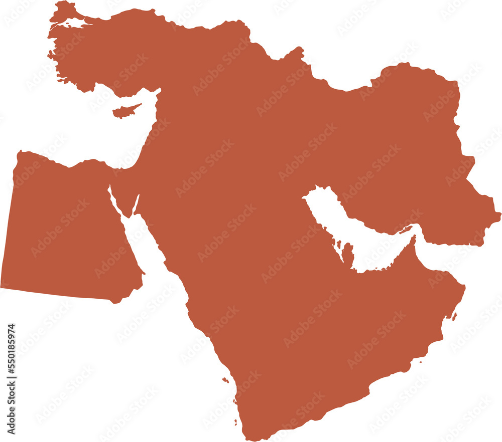 doodle freehand drawing of middle east countries map. Stock ...