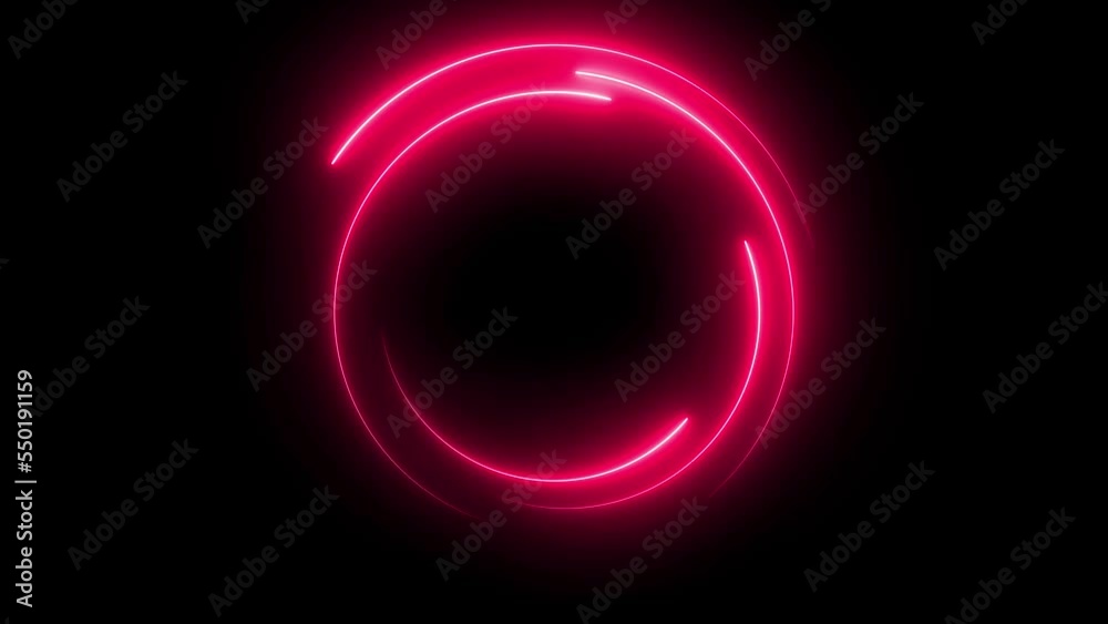 Pink round circle picture frame neon color shade motion graphic on ...