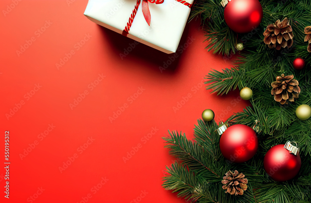 Fondo Rojo Del árbol De Navidad