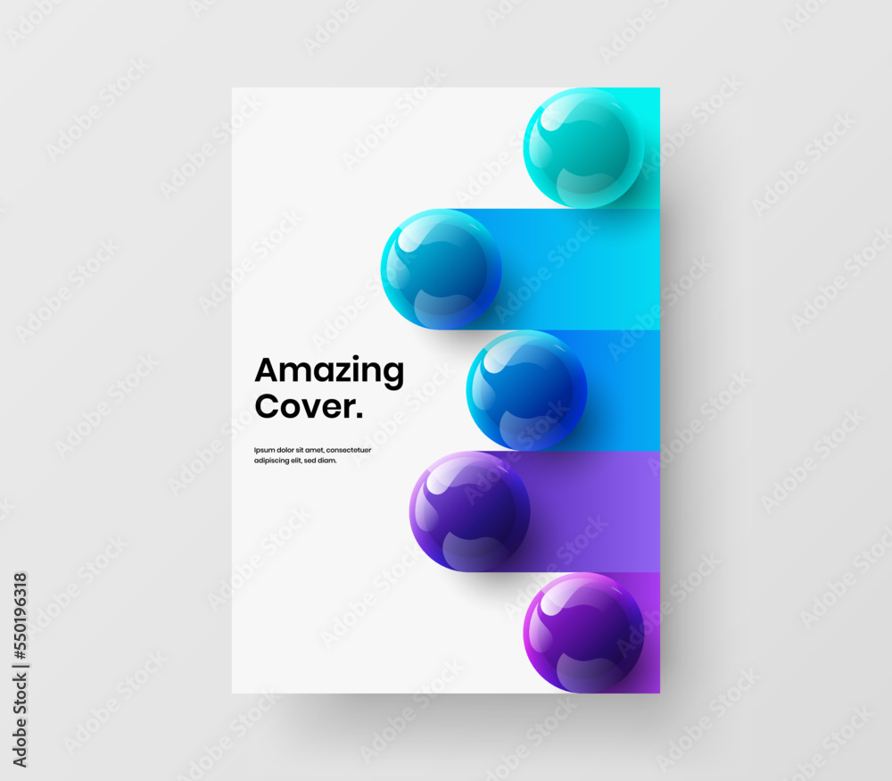 Multicolored leaflet A4 vector design template. Bright realistic ...