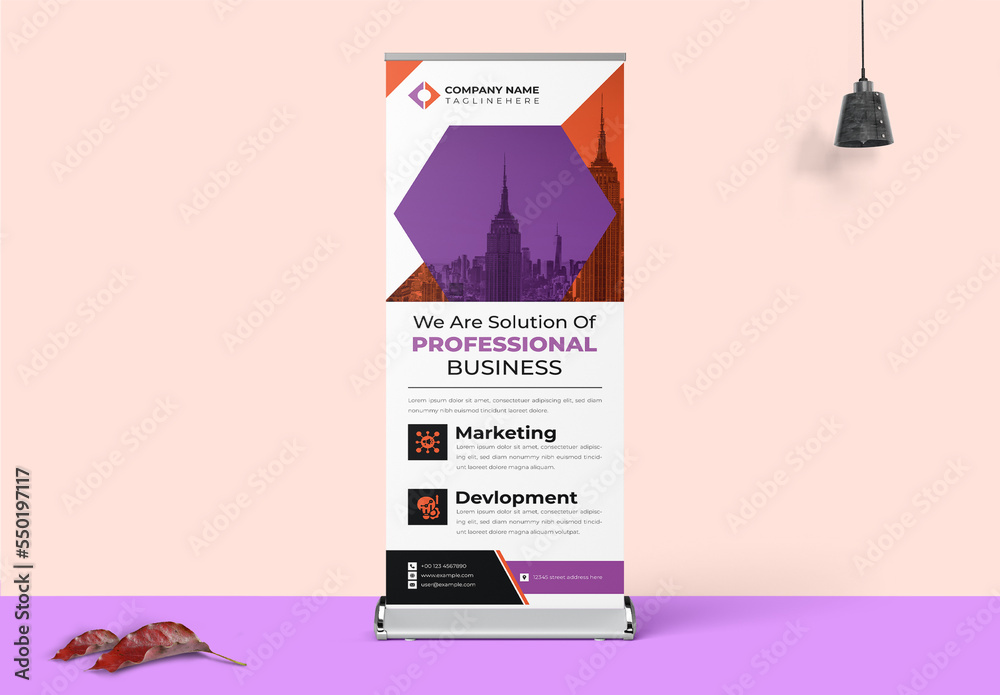 Abstract Roll Up Banner Layout Stock Template | Adobe Stock