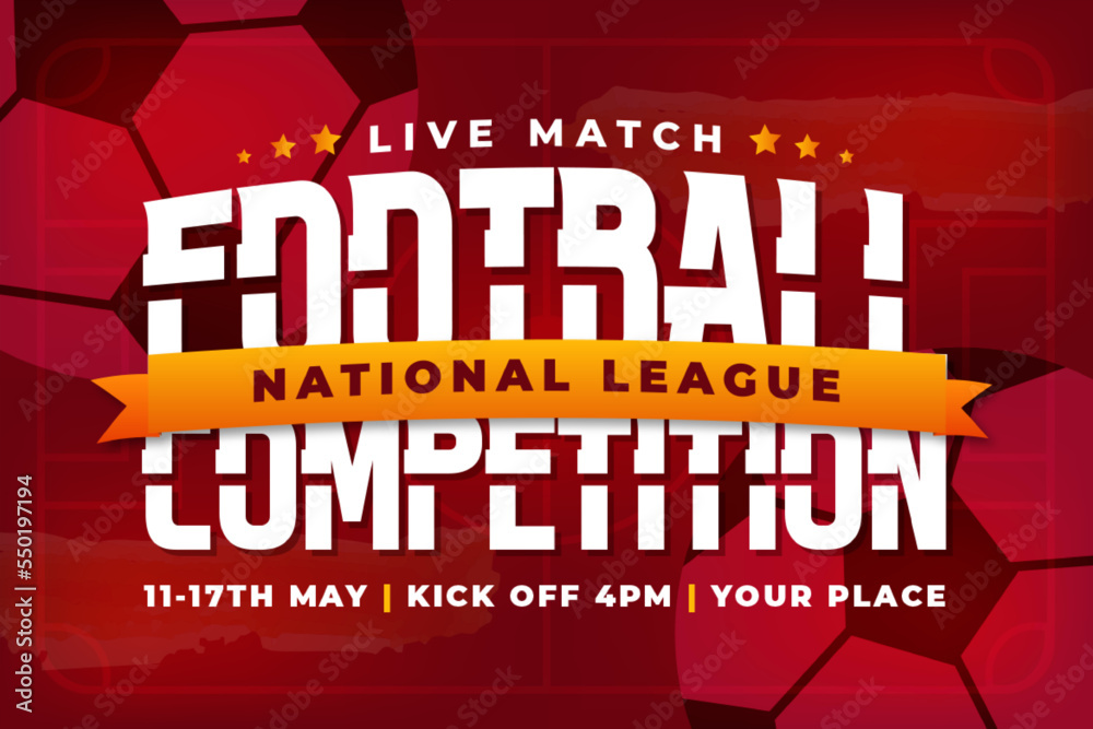 Football tournament, sport event background design template easy to ...
