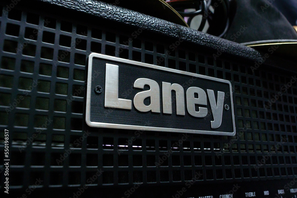 Tyumen, Russia-November 02, 2022: Laney logo Amplification was founded ...