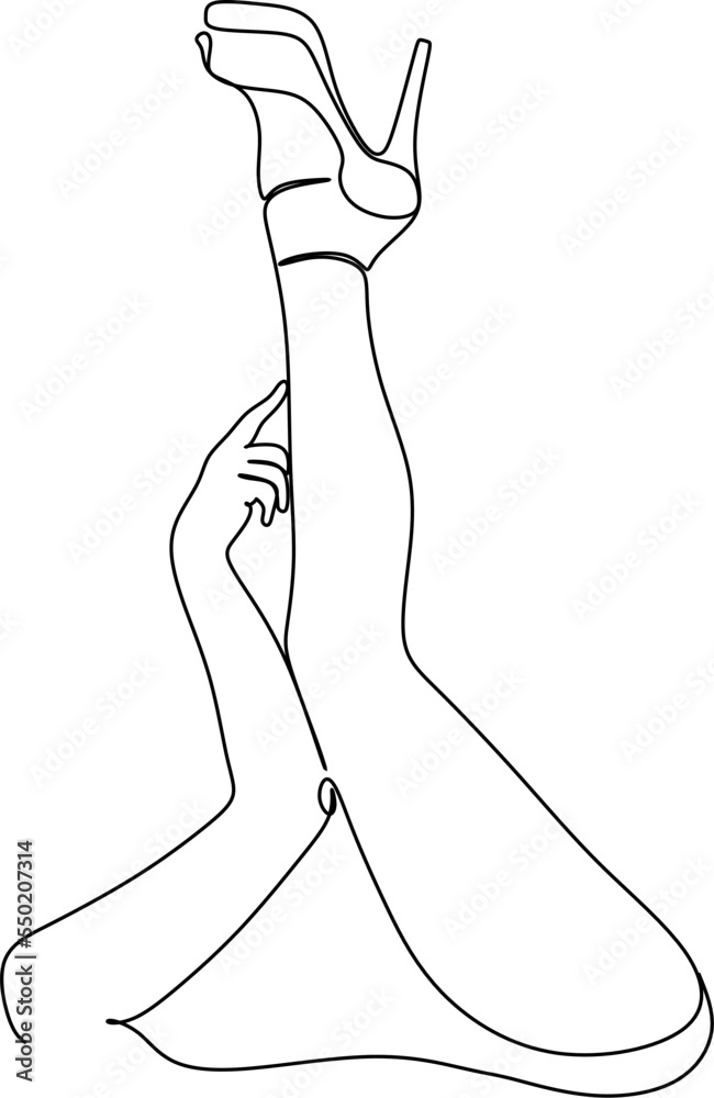 One line drawing of a female body. Female figure Creative modern ...