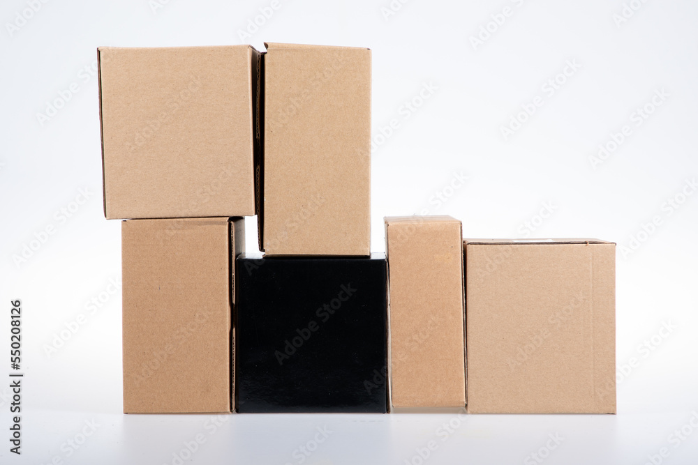 cardboard boxes for delivery of goods parcels warehouse filled with ...